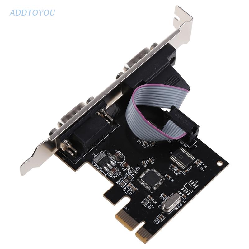 【3C】 PCIe Dual Serial Expansion Card Chip AX99100 2 Port Industrial DB9 COM RS232 Converter ...