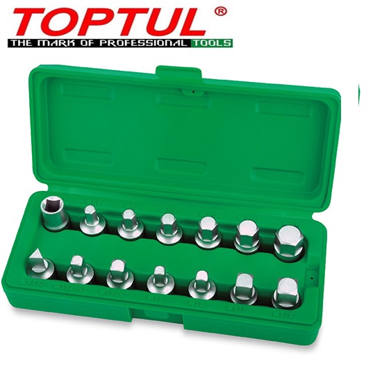 TOPTUL 14PCS 3/8" DR. Master Oil Drain Plug Key Set (JGAI1402) | Shopee ...