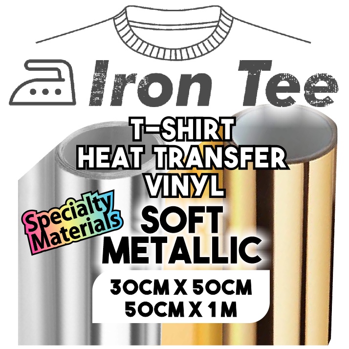 Korea HTV SOFT METALLIC - 12"/20" Silver/ Gold -T-shirt Heat Transfer ...