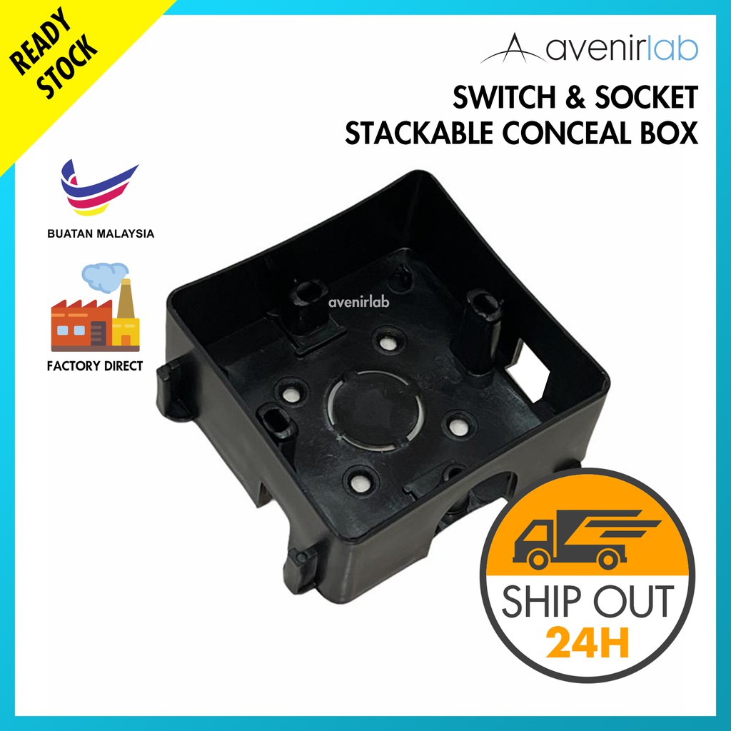 3x3 PVC Switch & Socket Join Stackable Back Cover Back Box Wall Conceal ...