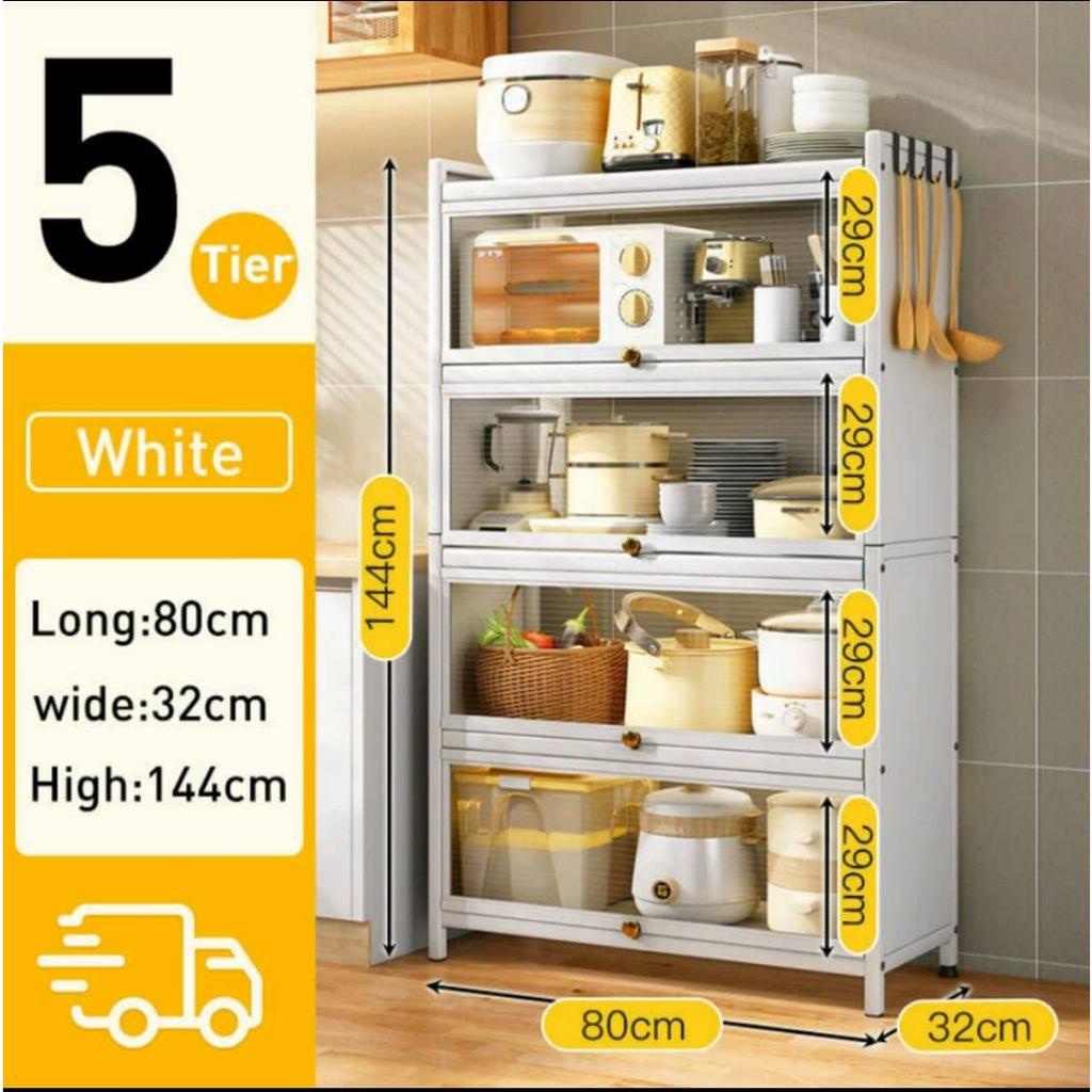 Dapur Kabinet Rak Dapur Kitchen Cabinet Microwave Oven Rack Multi-layer ...