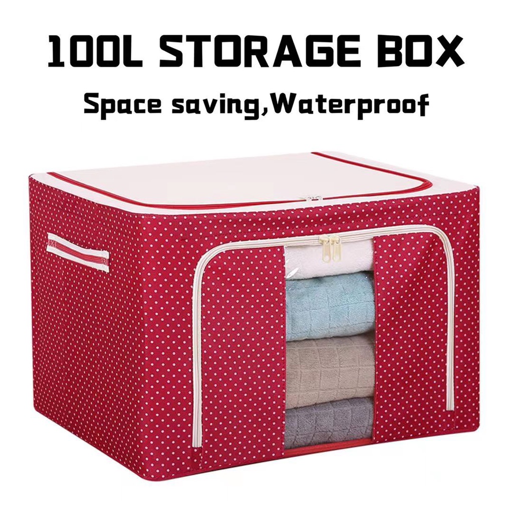 SW_ 100L OXFORD STORAGE BOX / FOLDABLE EXTRA LARGE DETACHABLE CLOTH ...