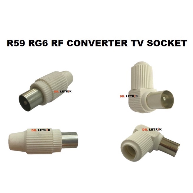 R59 RG6 RF CONVERTER TV SOCKET AERIAL DIGITAL ANTENNA PLUG MALE ...