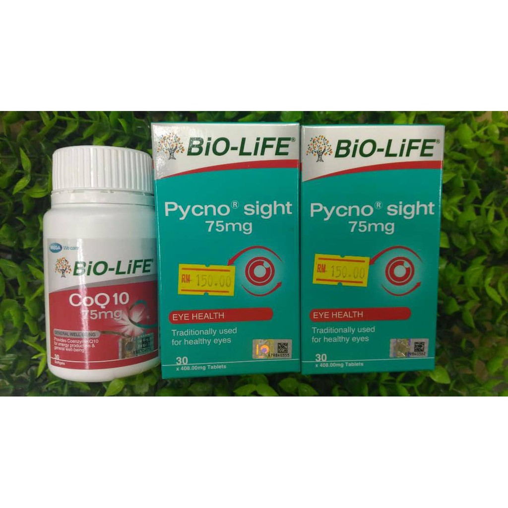 Bio-Life Pycno Sight 75mg (30's) x 2 + Bio-Life Co-Q10 75mg (30's) (Exp ...