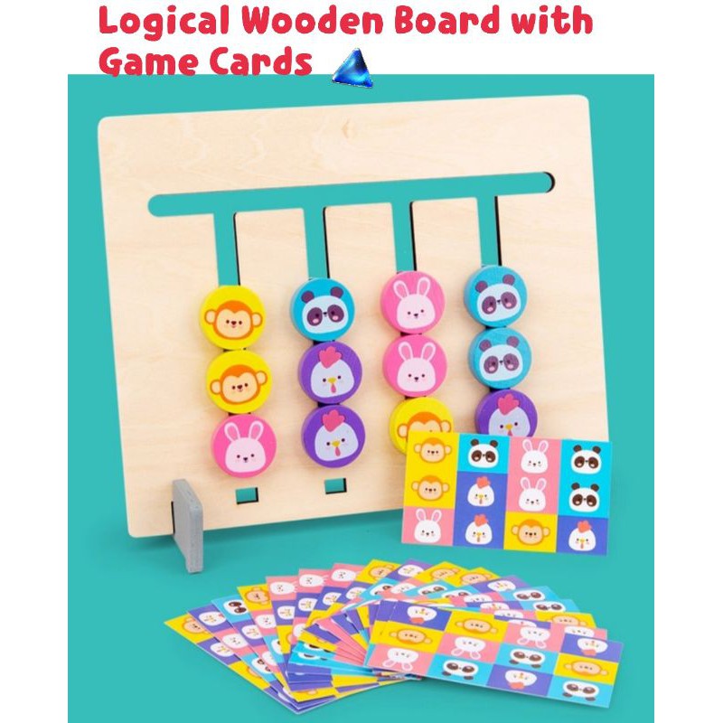 Double Sided Slide Matching Game Brain Training Montessori Logical ...