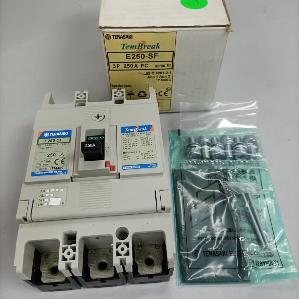 TERASAKI TEMBREAK MCCB E250-SF (3 pole, 250A) (second hand) | Shopee ...