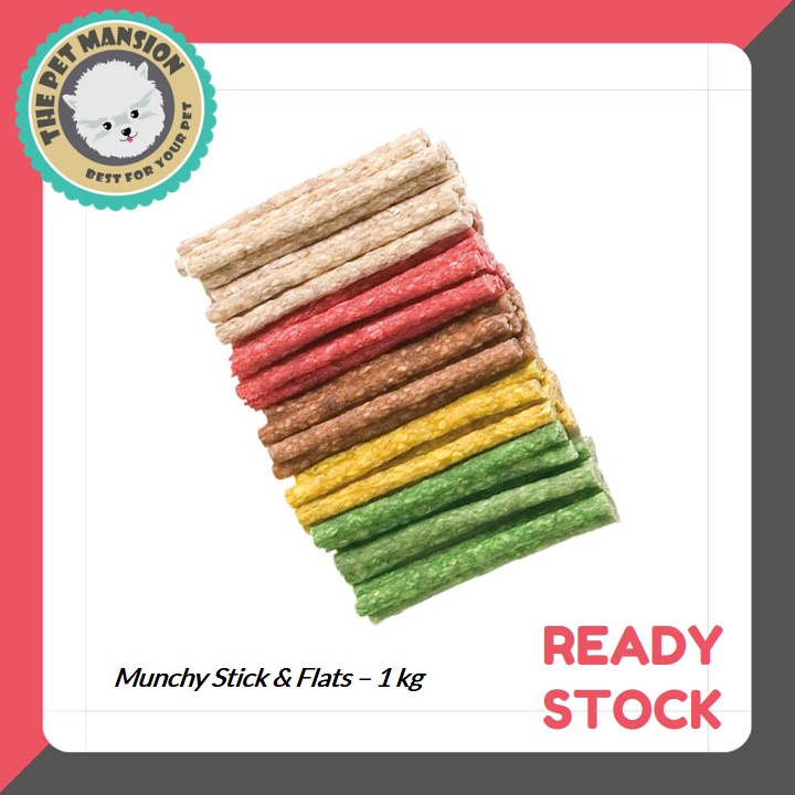 Dog Rawhide Munchy Sticks & Flats (1kg) | Shopee Malaysia
