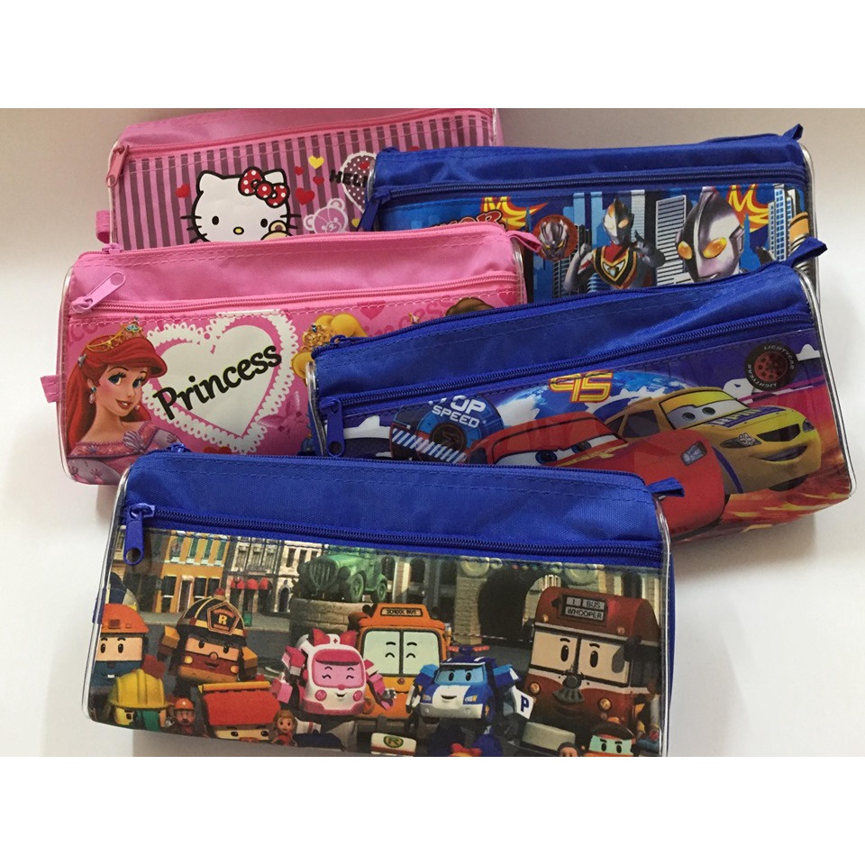 [Ready Stock] Kids Cartoon Double Layer Pencil Bag Cartoon Pencil Case ...