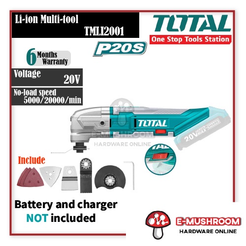 Total TMLI2001 / TMLI2022 Li-Ion Multi-Tool 20V Cordless Rechargeable ...