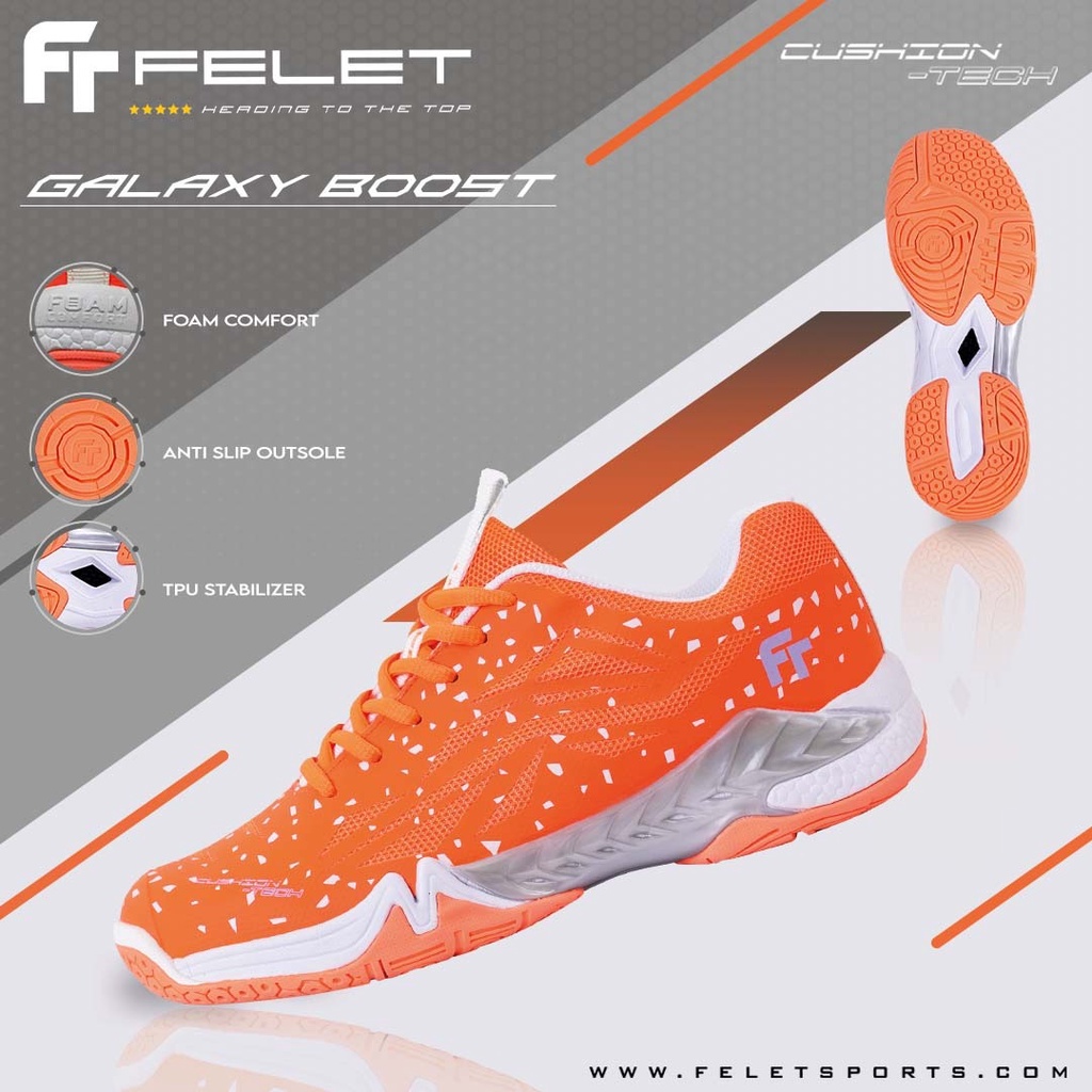 Felet Galaxy Boost Badminton Shoes Kasut Badminton 100% Ori By FLEET ...