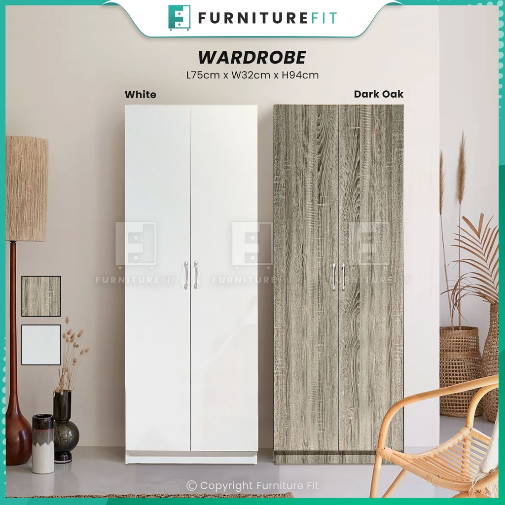 FurnitureFit 2-DOOR WARDROBE / ALMARI BAJU PUTIH STYLE IKEA / ALMARI 2 ...