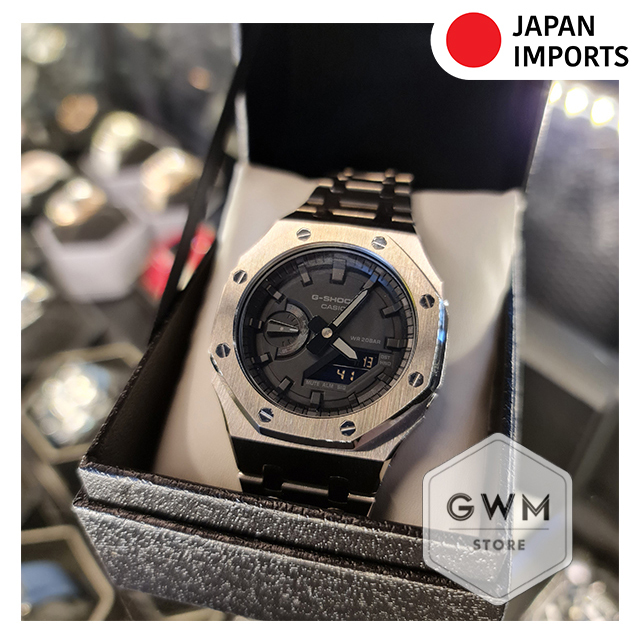 Casio G-Shock "Full Metal CasiOak Custom" Analog Digital GA-2100-1A1JF ...