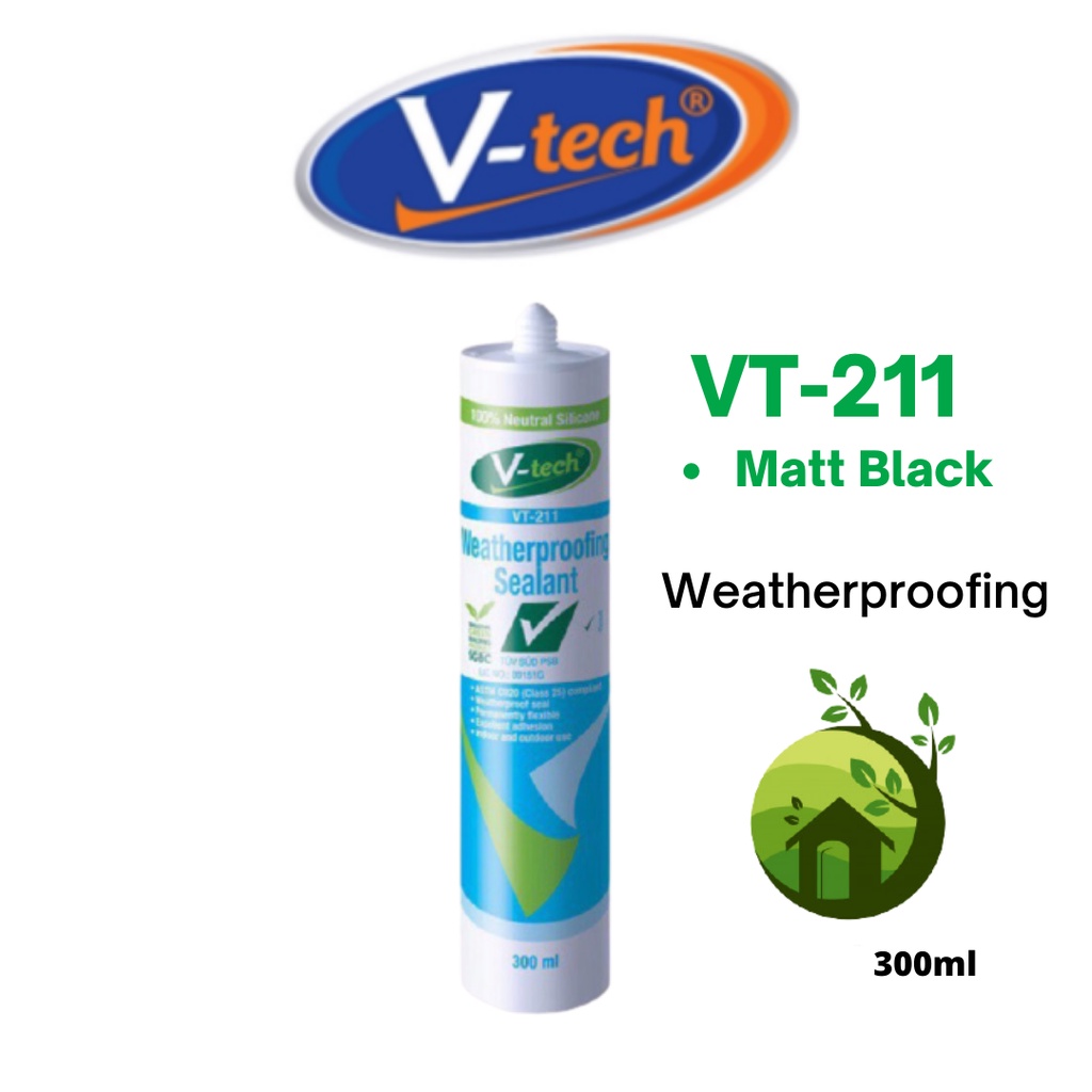 Vtech VT-211 MB Weatherproofing Sealant Glass & Metal Silicone Sealant ...