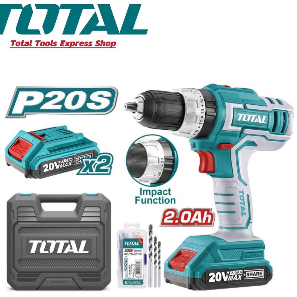 TOTAL 20V LI-ION IMPACT DRILL (TIDLI20031) | Shopee Malaysia