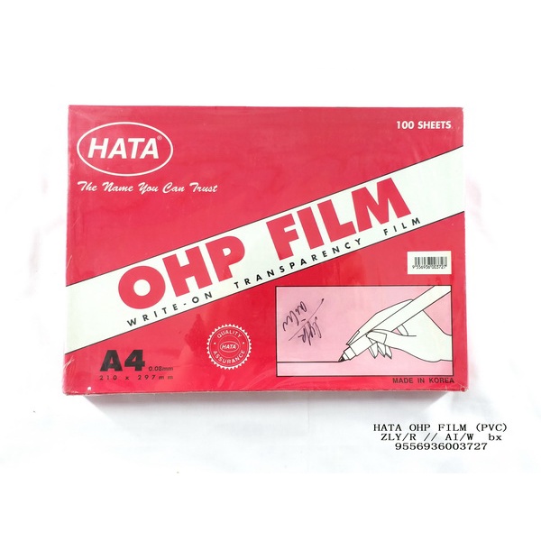 (1bx) HATA A4 100s OHP TRANSPARENCY FILM (WRITE-ON) x 1bx | Shopee Malaysia