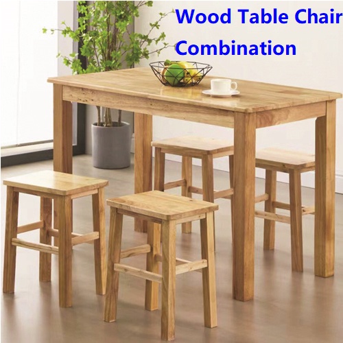 Solid Wood Table Chair Combination Study Room Restaurant Snack Bar ...