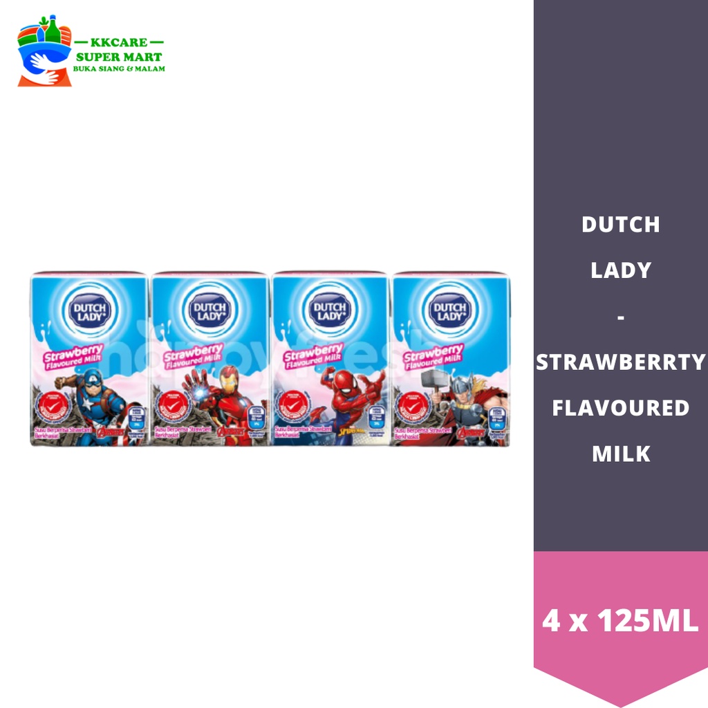 Dutch Lady - Strawberry Flavoured Milk - 4 x 125ML | Shopee Malaysia