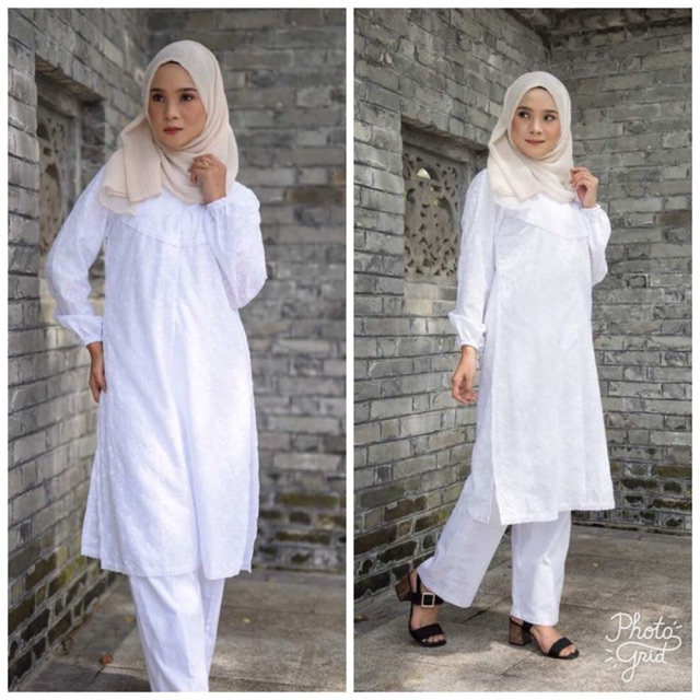 Jubah seluar putih. | Shopee Malaysia