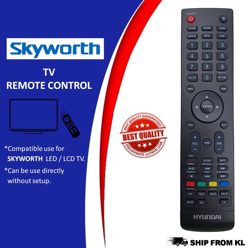 SKYWORTH Flat Panel LED LCD TV Remote Control Replacement (W840) | Shopee Malaysia
