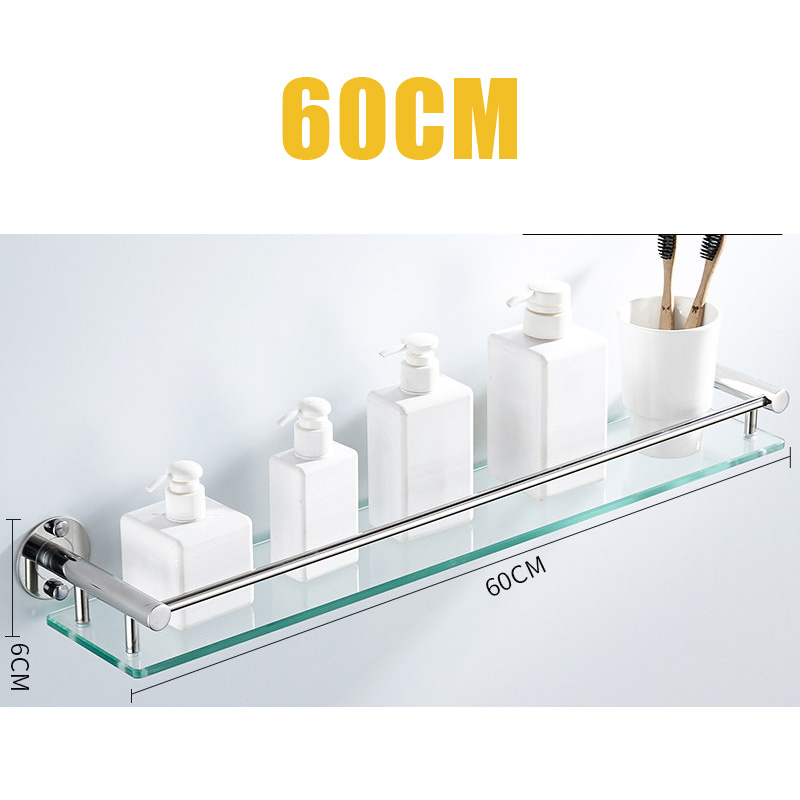 K08 GLASS SHELF SHAMPOO RACK BATHROOM SUS 304 STAINLESS STEEL 40/50/60 ...