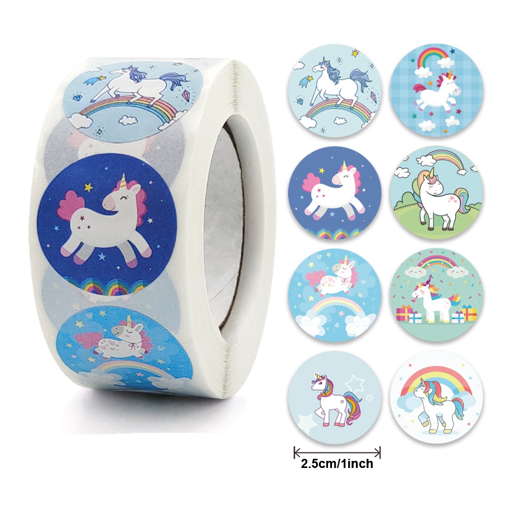 500PCS Cute Cartoon Animal Unicorn Reward Sticker Gift Decoration Label ...