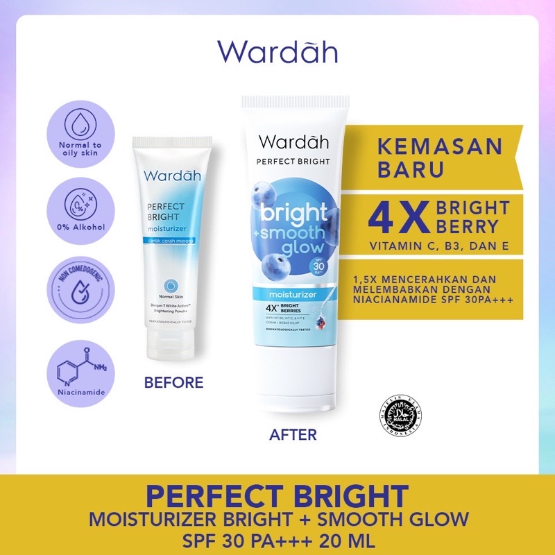 (NEW Packaging)wardah Perfect Bright Moisturizer Normal Skin 20ml ...