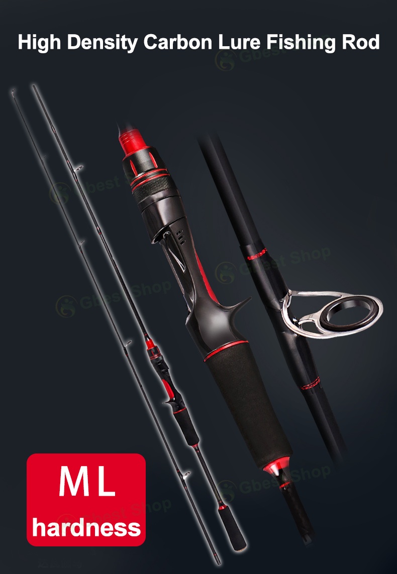 1.8M/2.1M/2.4M Fishing Rod stick spinning solid carbon fiber Casting ...