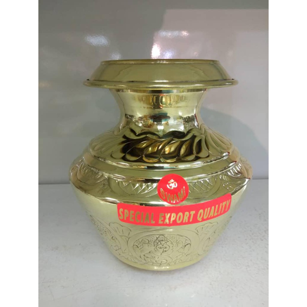 BRASS ASTALAKSHMI KUDAM (Theertha Kalasam/ Kumba Kalasam) SMALL SIZE ...