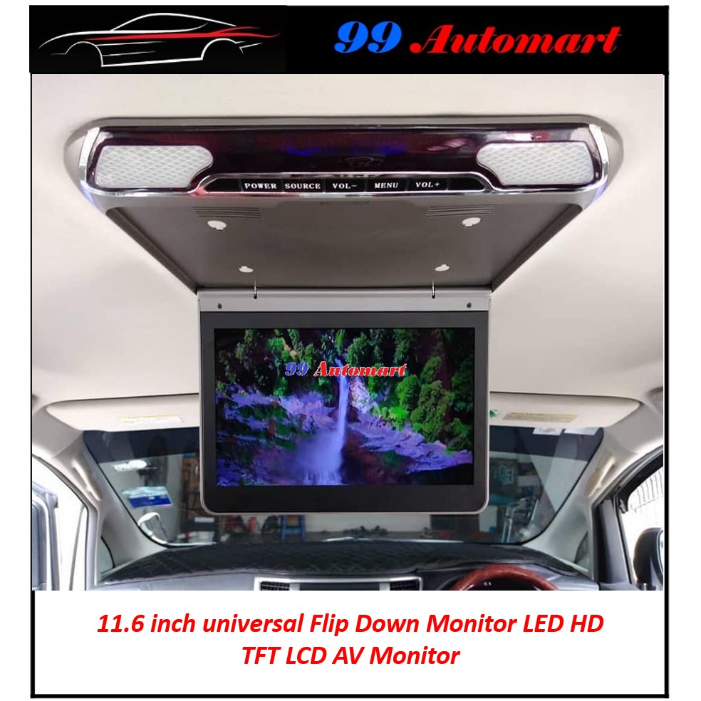 11.6 inch Flip Down Roof Monitor LED HD TFT LCD AV HDMI SD MP5 Slim ...