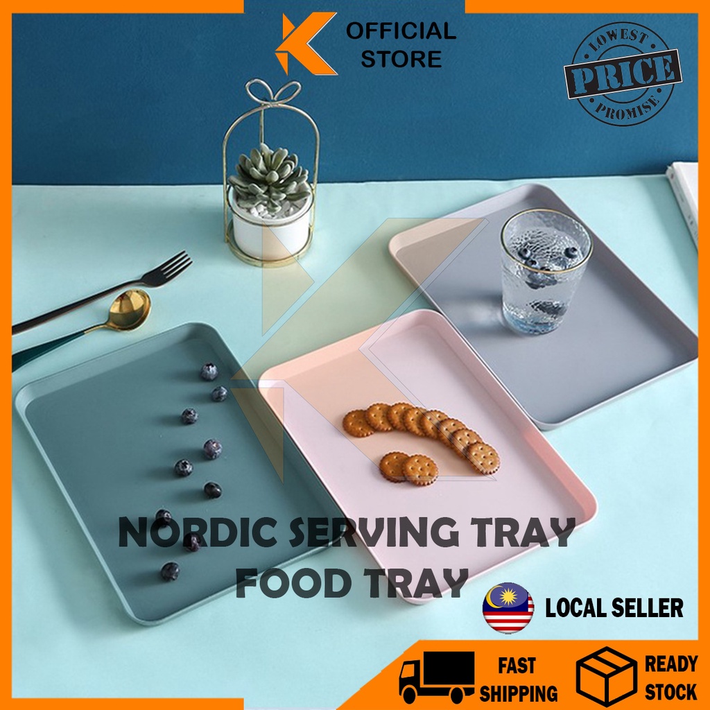 【K-Home】Multi-function Nordic Serving Food Tray Living Room Household ...