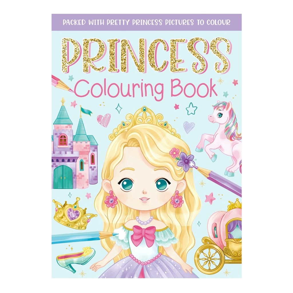 Pretty Princess Colouring Book for Kids to Color Princesses Pets ...