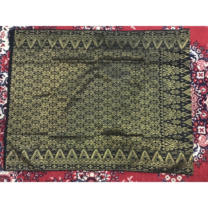 Songket Sampin Penuh Hitam Benang Emas Tenun Tangan Asli Trg | Shopee ...