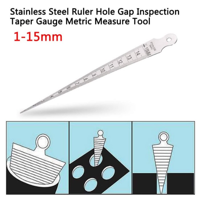 [Ready-Stock] Stainless Steel Ruler Hole Gap Inspection Taper Gauge ...