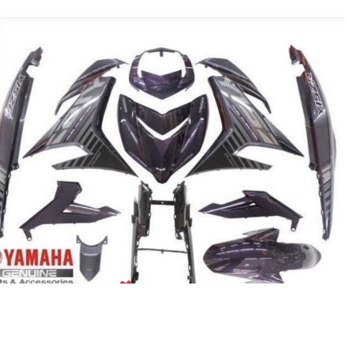 COVER SET BODY SET YAMAHA Y SUKU/Y15ZR V1 GREY PURPLE KELABU FIRST MODEL 2020 ORIGINAL HLY (FREE ...