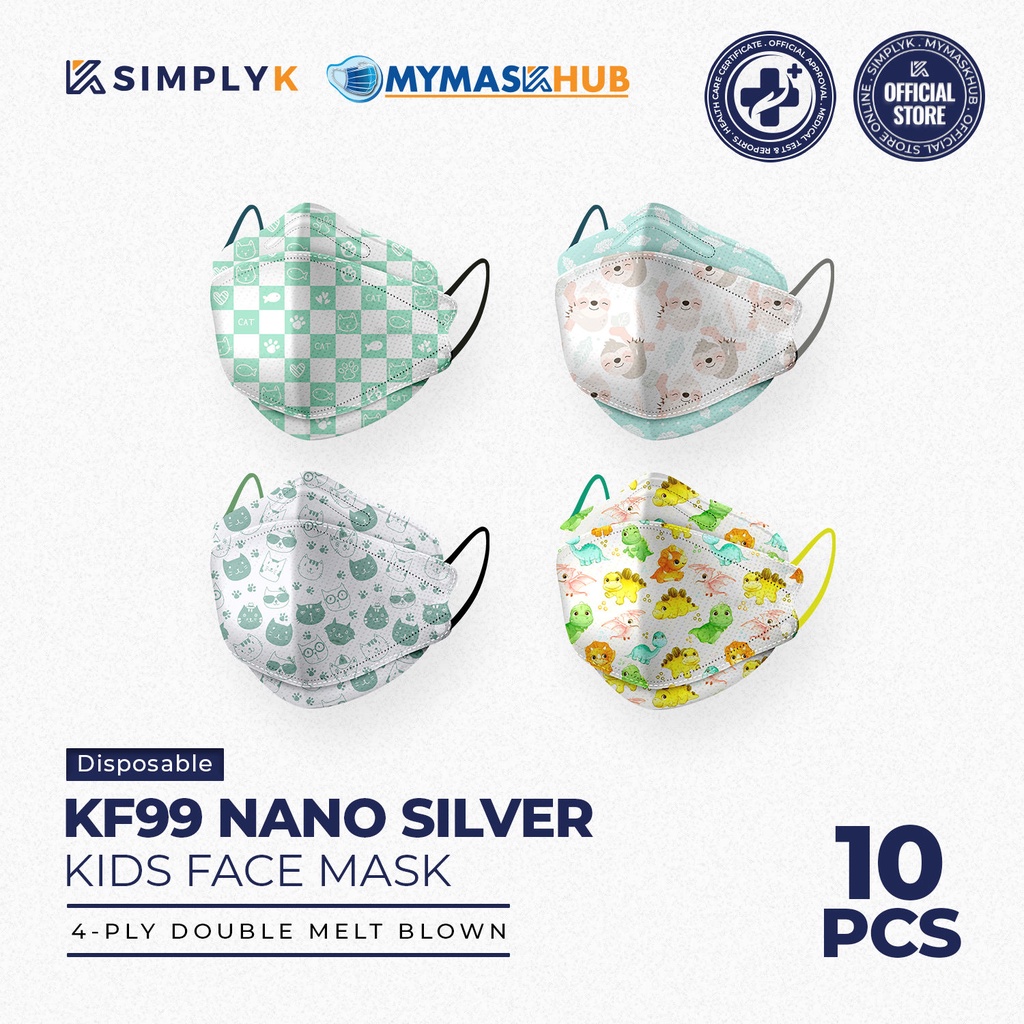 Simply K 4Ply Kids KF99 Nanosilver Surgical Face Masks (10 Pcs ...