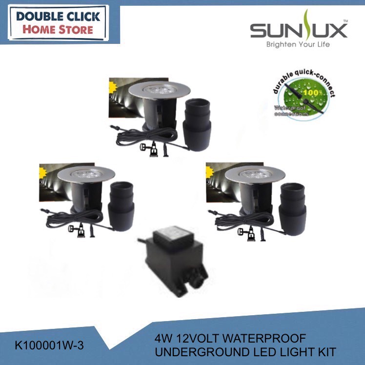 IP68 Sunlux K10001W-3 12v 3 x 4Watt Outdoor Led Spike Light Waterproof ...