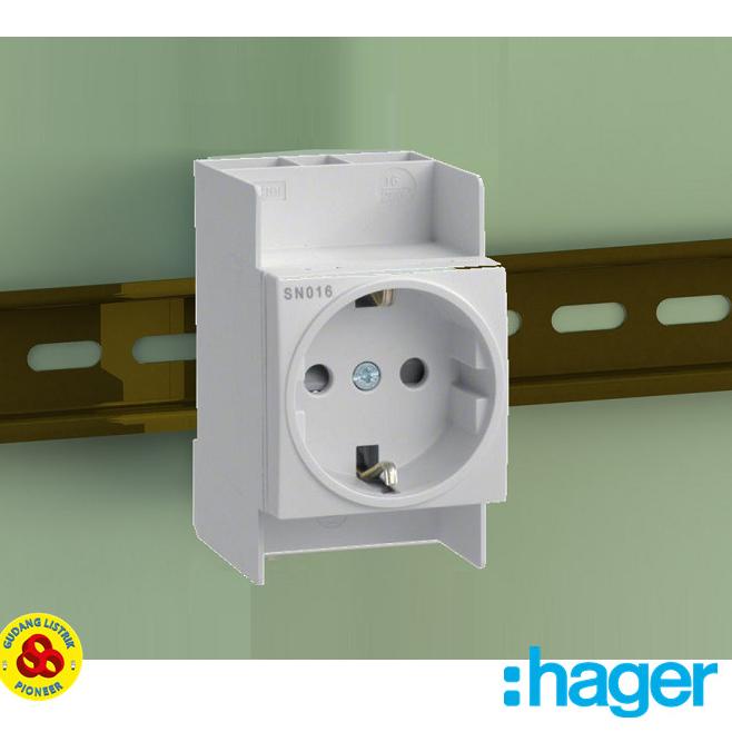 Hager Socket Din Rail SN016 Panel Socket Ground Schuko Rail MCB | Shopee Malaysia