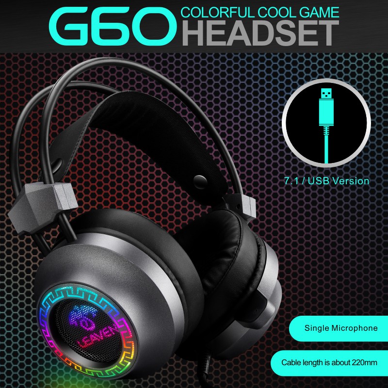 🔥READY STOCK🔥 Leaven G60 7.1 Surround Sounds Gaming Headset with Noise ...