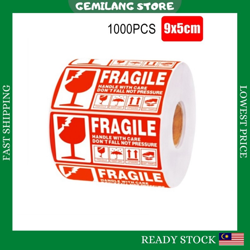 1000pcs Fragile Sticker Label Warning Stickers Box Parcel | Shopee Malaysia
