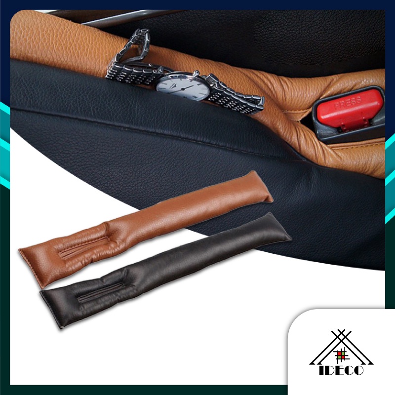 iDECO Car Seat Gap Leak Filler Leak Proof Plug and Play Leather Strap ...