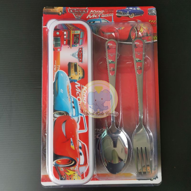 Stainless steel Disney cartoon spoon set Set Sudu Budak kanak-kanak ...