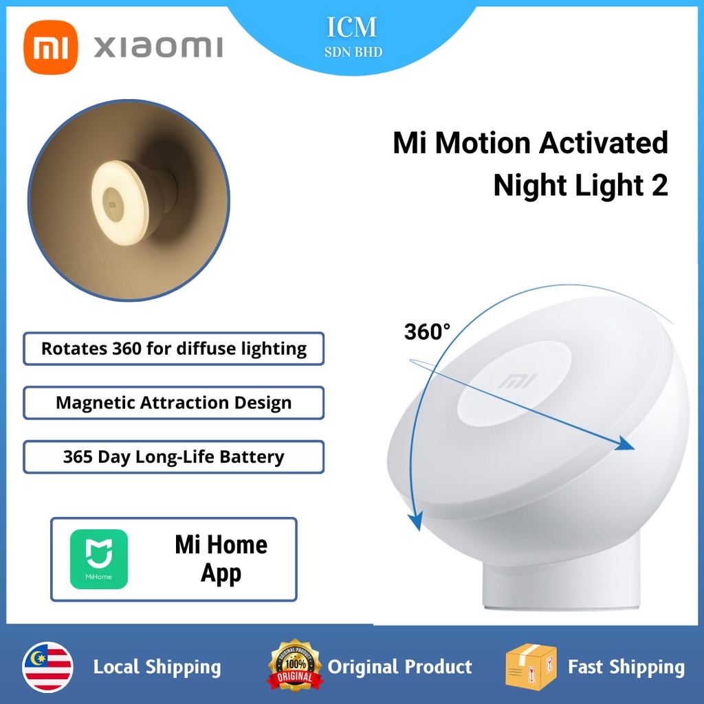 (Ready Stock) Xiaomi Mi Motion-Activated Night Light 2 Bluetooth App ...