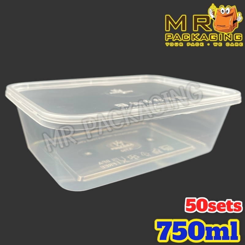 750ml Rectangular Food Container [ 50sets± ] ABBA ware EC Kotak Durian ...