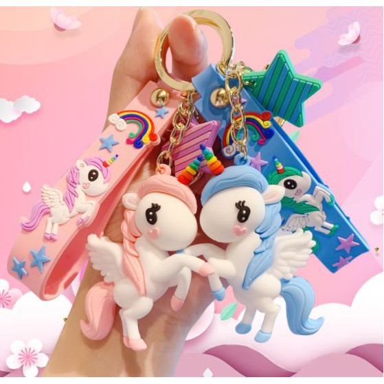 Unicorn keychain Rainbow unicorn Cute key chains | Shopee Malaysia
