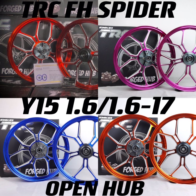 Trc Y15 Y16 Sport Rim Fh Spider 1.6/1.6-17 Open Hub Warna Candy Kilat ...