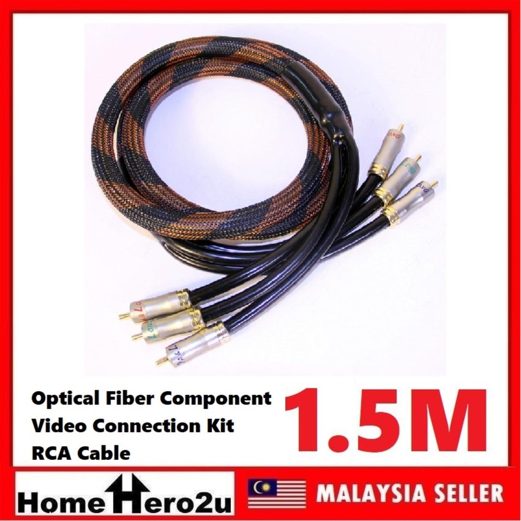 Masterlink 75 Ohm Optical Fiber Component Video Connection Kit RCA ...