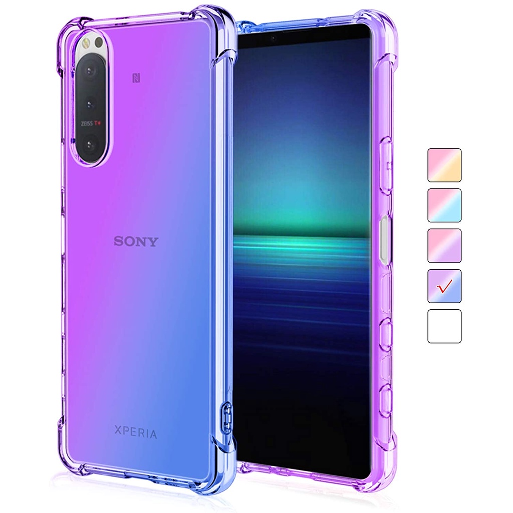 for Sony Xperia 1 5 8 10 II III Gradient Slim-fit Soft TPU Four-Corner ...
