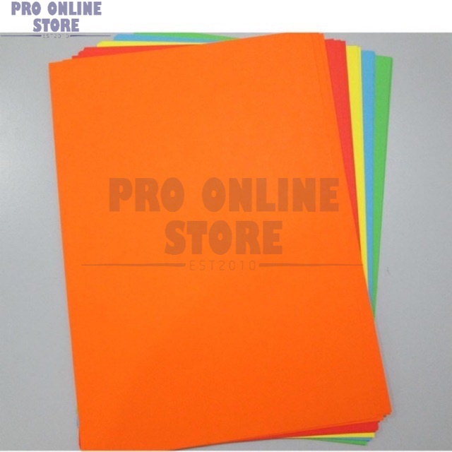 A4 Color Paper 80 gsm (Mix 5 colors) - 50 sheets/pack | Shopee Malaysia