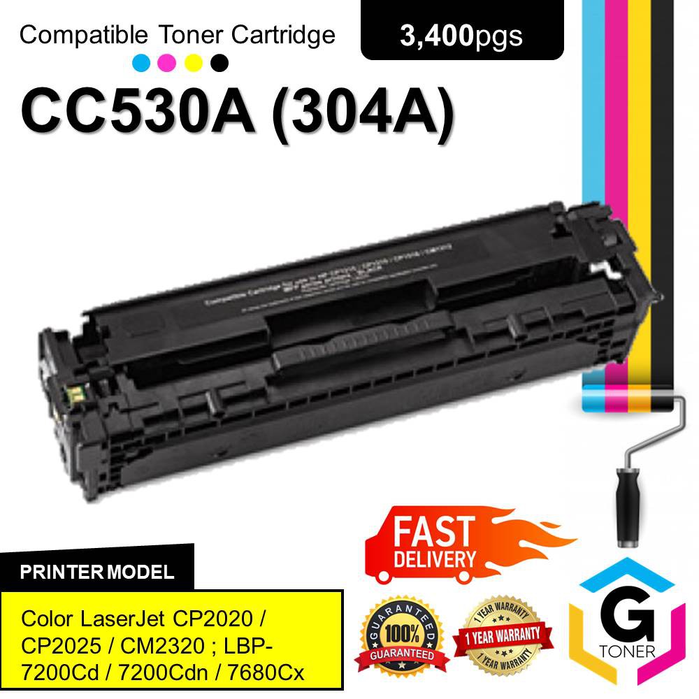 Compatible HP CC530A (304A) Black LaserJet Toner Cartridge for Color ...