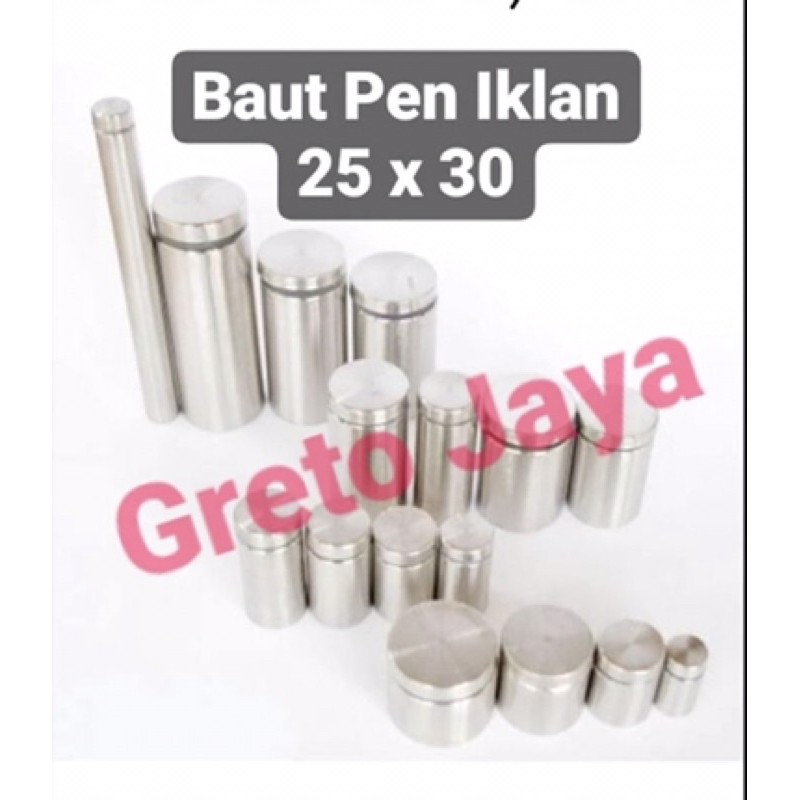 (25x30) Advertising Pen Pin Bolts 25 mm x 30 mm Acrylic Sign Board Wall ...